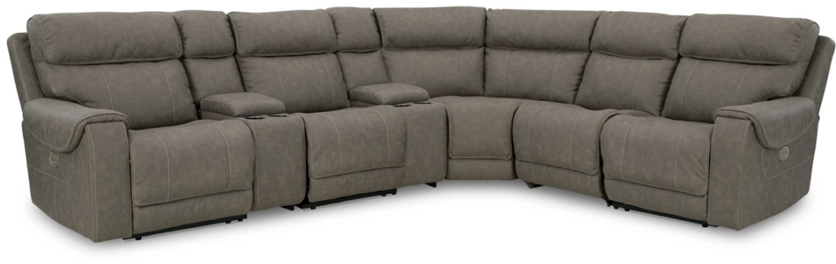 Signature Design by Ashley® Starbot 7-Piece Fossil Power Reclining Sectional | Becker Furniture ...