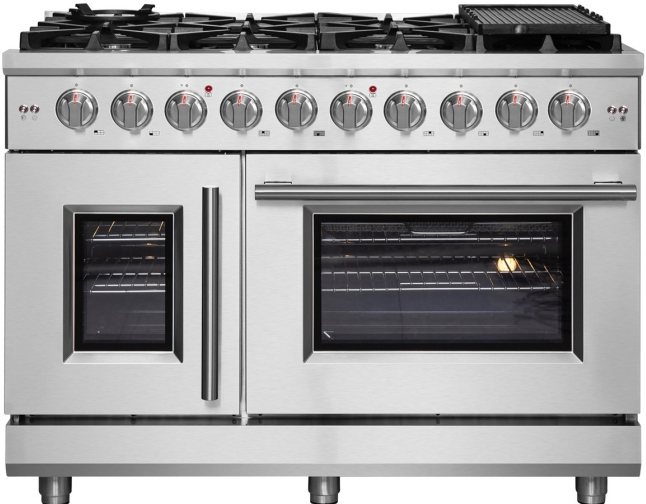 FORNO® Alta Qualita 48" Stainless Steel Freestanding Gas Range | Aztec ...