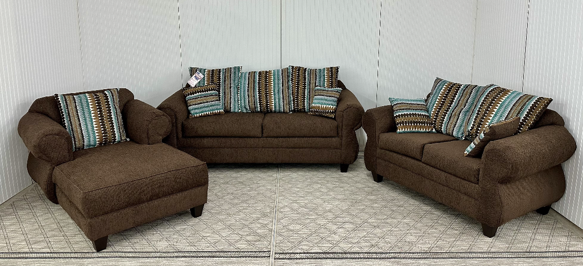 Faith Del Ray Sofa Loveseat and Chaise Set in New Bark King s Furniture Appliance