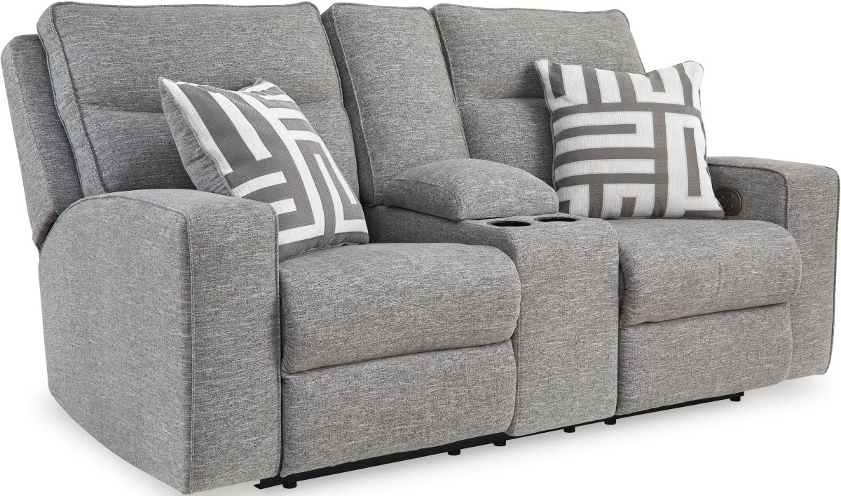 Signature Design by Ashley® Biscoe Pewter Power Reclining Loveseat ...