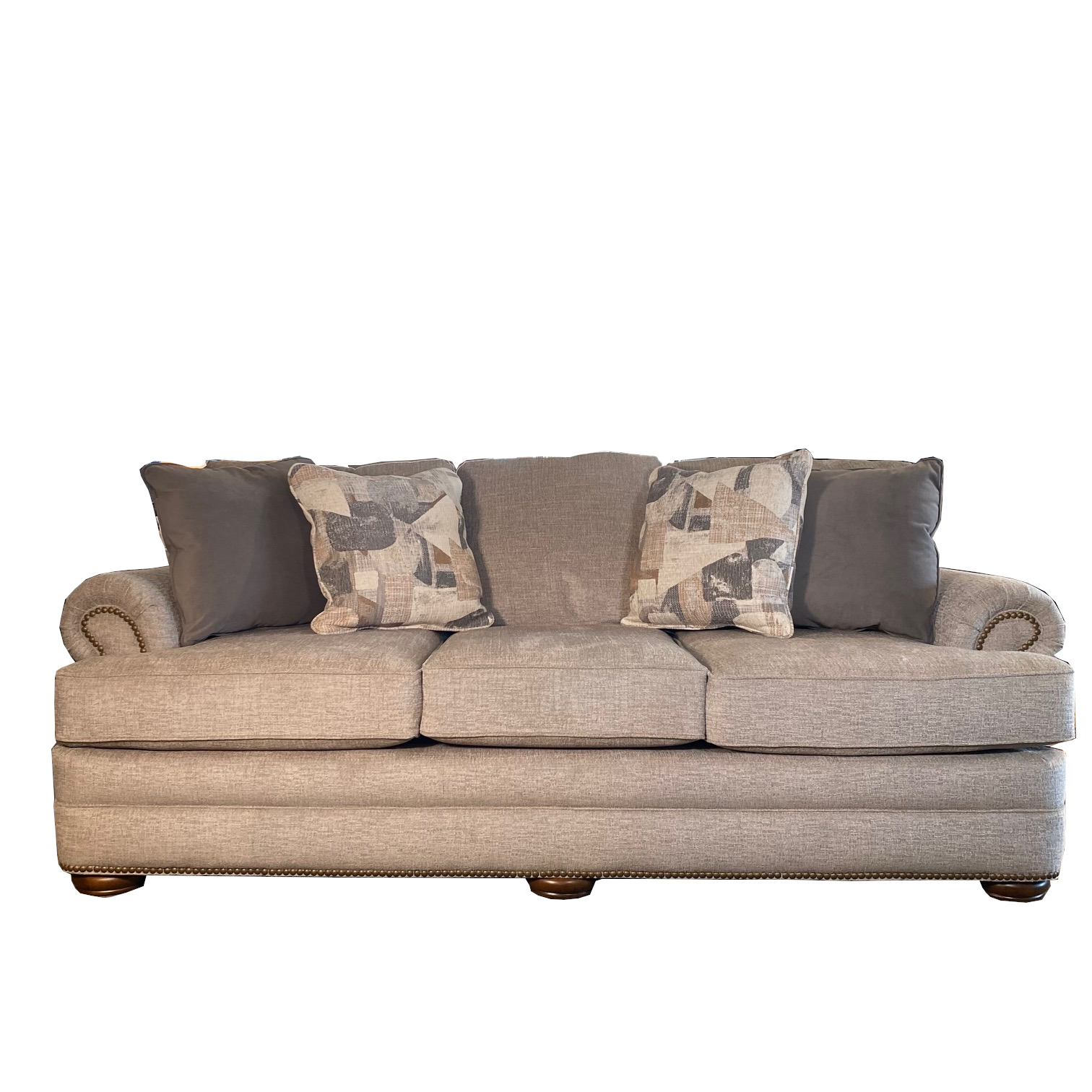 England Home Furnishings Knox Sofa in Living Large Tobacco Fabric Kubin s Furniture Mattress St. Louis Michigan