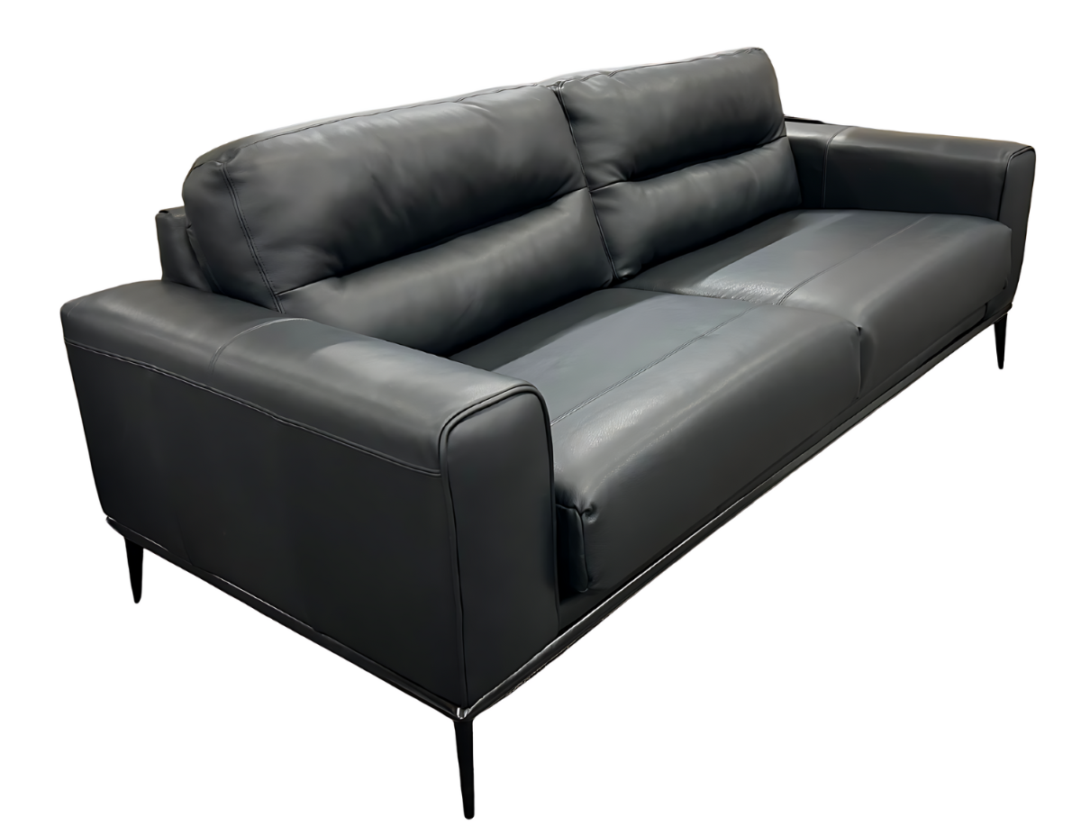 Black soft leather sofa store