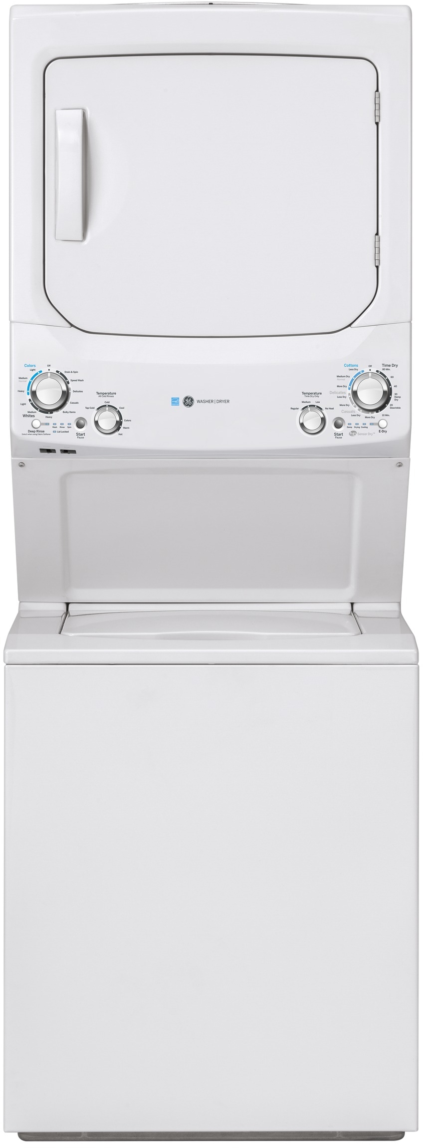 GE® Unitized Spacemaker® 3.9 Cu. Ft. Washer, 5.9 Cu. Ft. Dryer White ...