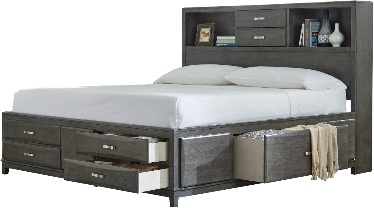 Signature Design by Ashley Caitbrook Gray California King Storage Bed Furniture Loft Osage City Kansas