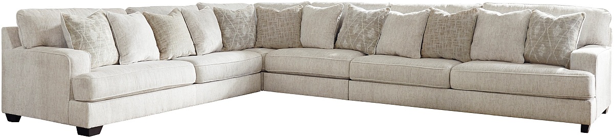 Signature Design by Ashley Rawcliffe 4 Piece Parchment Sectional Jarons Furniture Outlet Bordentown and Lumberton NJ