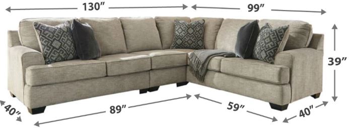 Ashley bovarian 3 piece sectional store