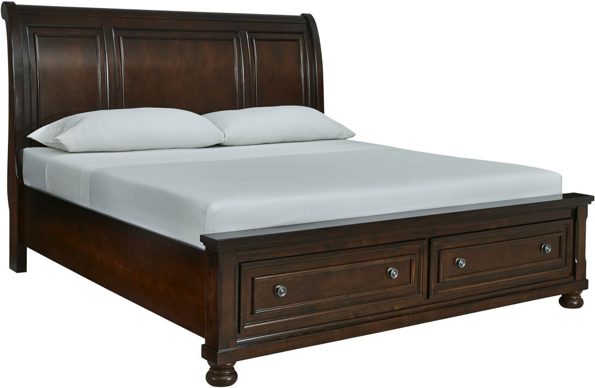 Millennium® by Ashley® Porter Rustic Brown King Sleigh Storage Bed ...