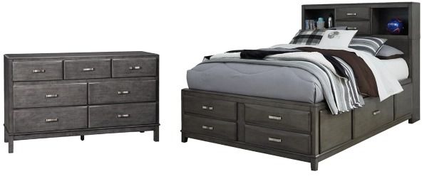 Signature Design by Ashley® Caitbrook 2-Piece Gray Full Storage Bed Set ...