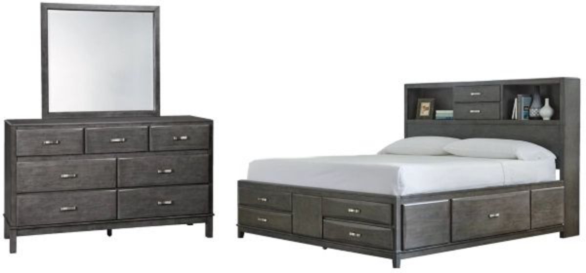 Signature Design by Ashley® Caitbrook 3-Piece Gray King Storage Bed Set ...