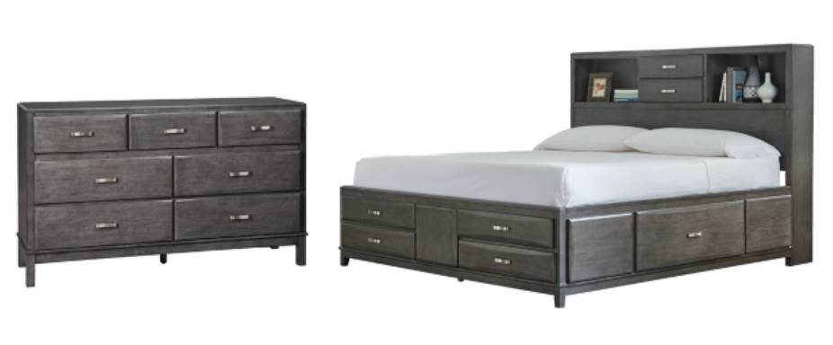Signature Design by Ashley® Caitbrook 2-Piece Gray Queen Storage Bed ...
