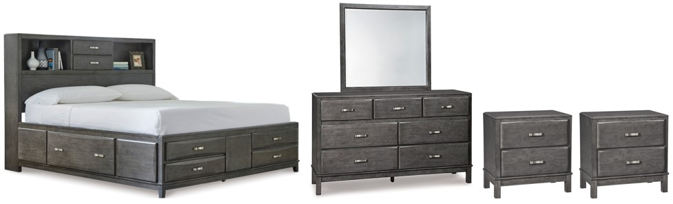 Signature Design by Ashley® Caitbrook 5-Piece Gray Queen Storage Bed ...
