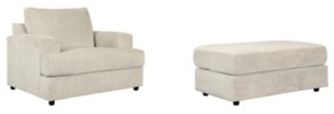 Signature Design by Ashley® Soletren 2-Piece Stone Chair and Ottoman ...